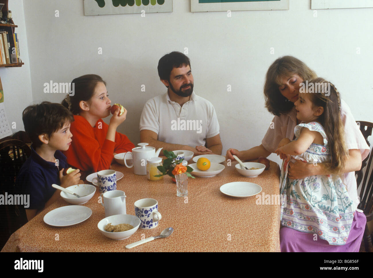 family around the breakfast table Stock Photo - Alamy