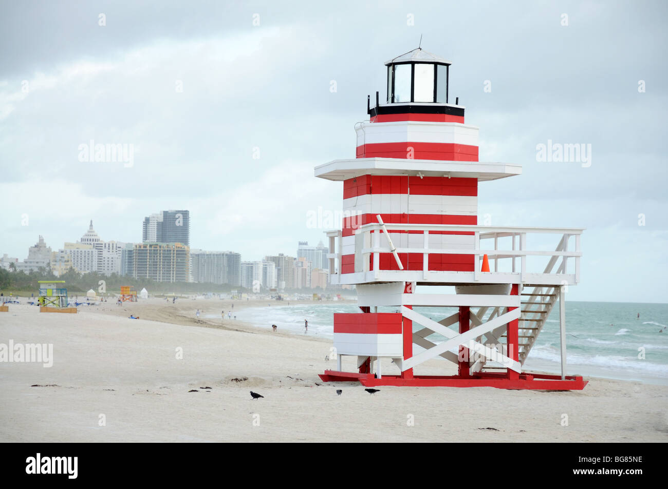 Lifeguard Tower at Miami South Beach, Florida USA Stock Photo - Alamy
