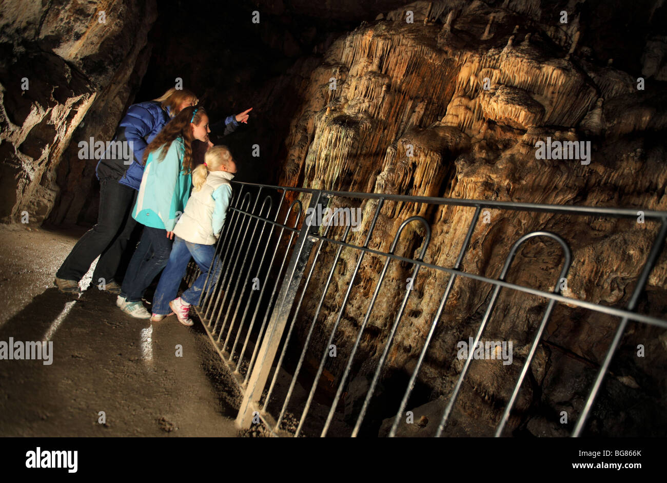 Underground environment inside Pooles Cavern in Buxton, Peak District ...