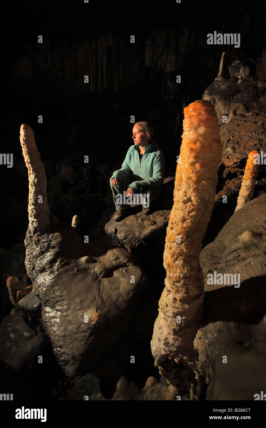 Underground environment inside Pooles Cavern in Buxton, Peak District ...