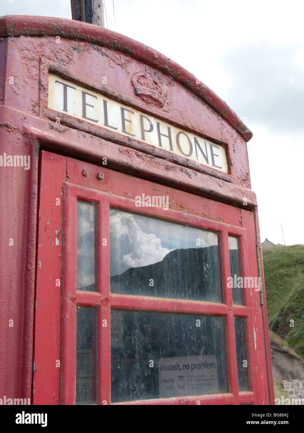 Close up of old fashioned traditional GPO telephone box on Scottish ...