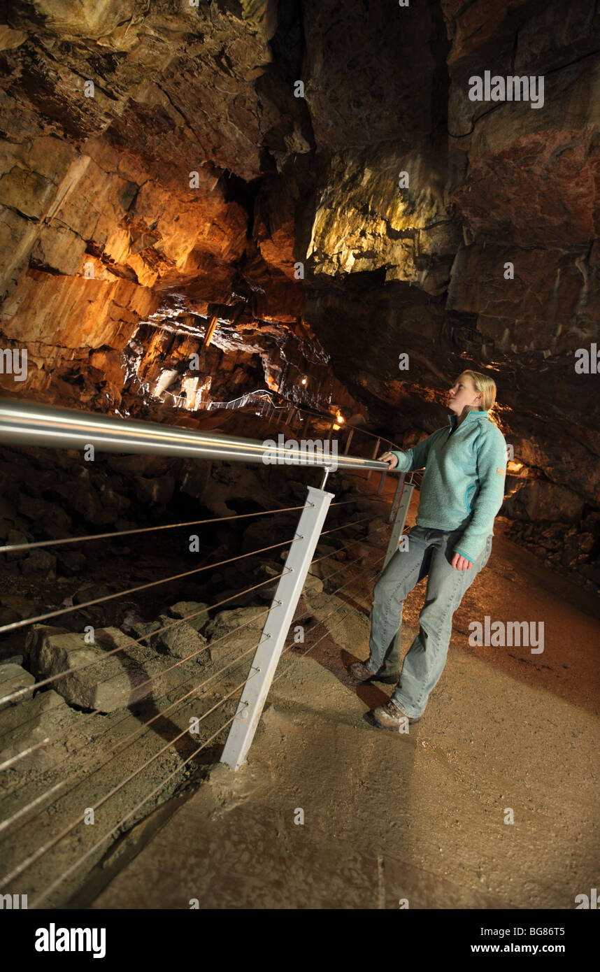 Underground environment inside Pooles Cavern in Buxton, Peak District ...