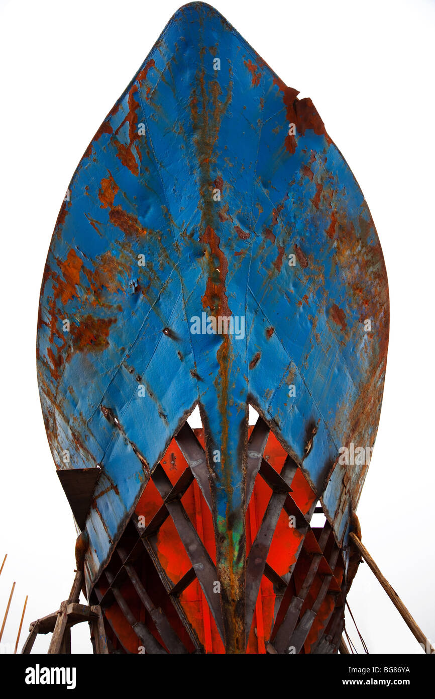 Boat in maintenance in a dry boatyard Stock Photo - Alamy