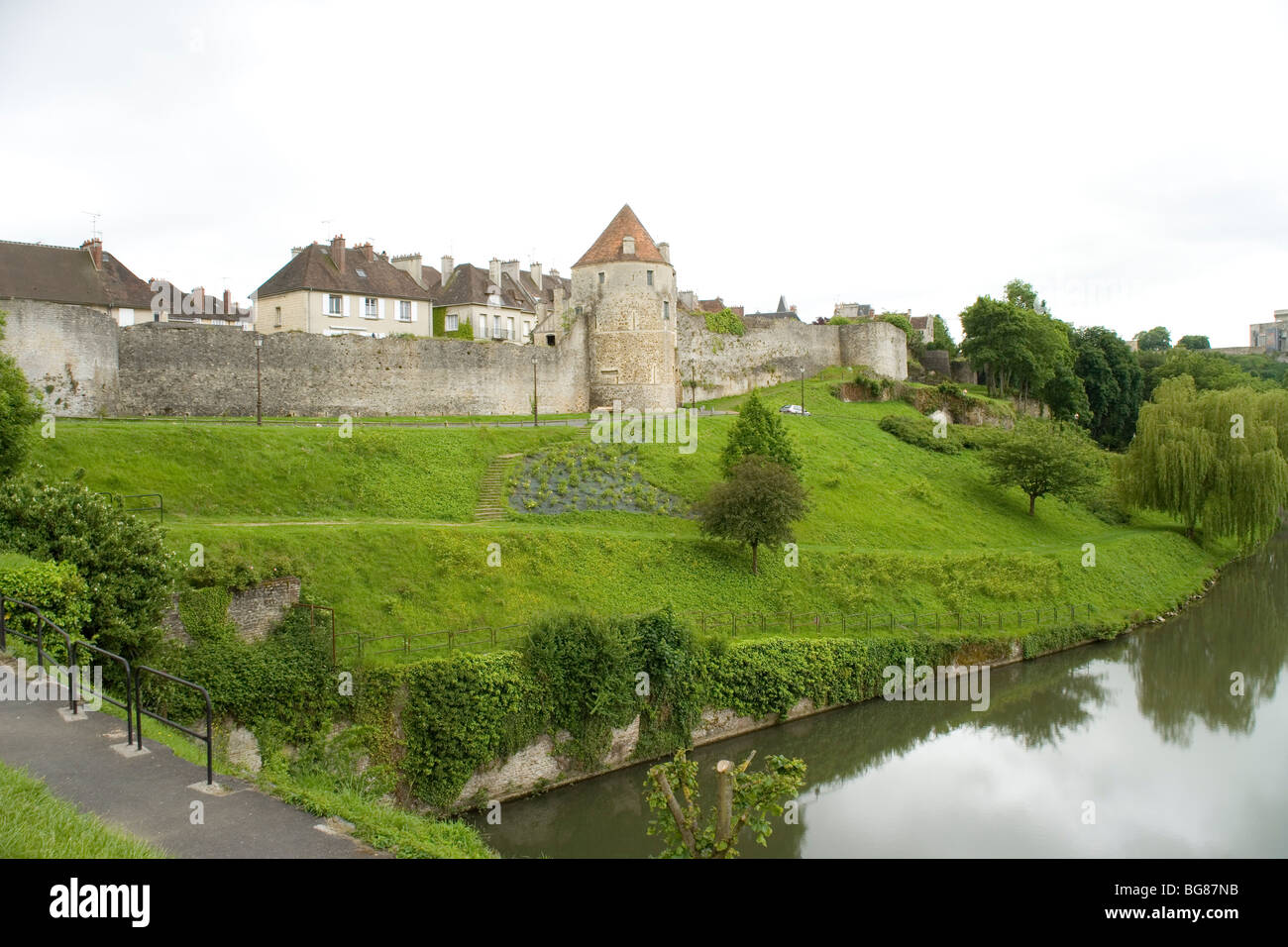Town walls in Falaise Normandy, France Stock Photo - Alamy