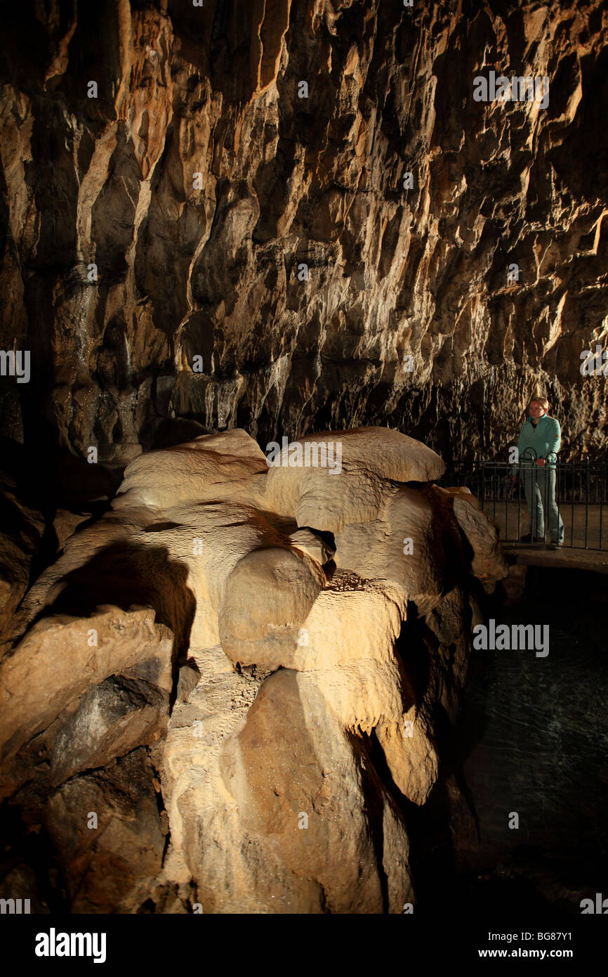 Underground environment inside Pooles Cavern in Buxton, Peak District ...