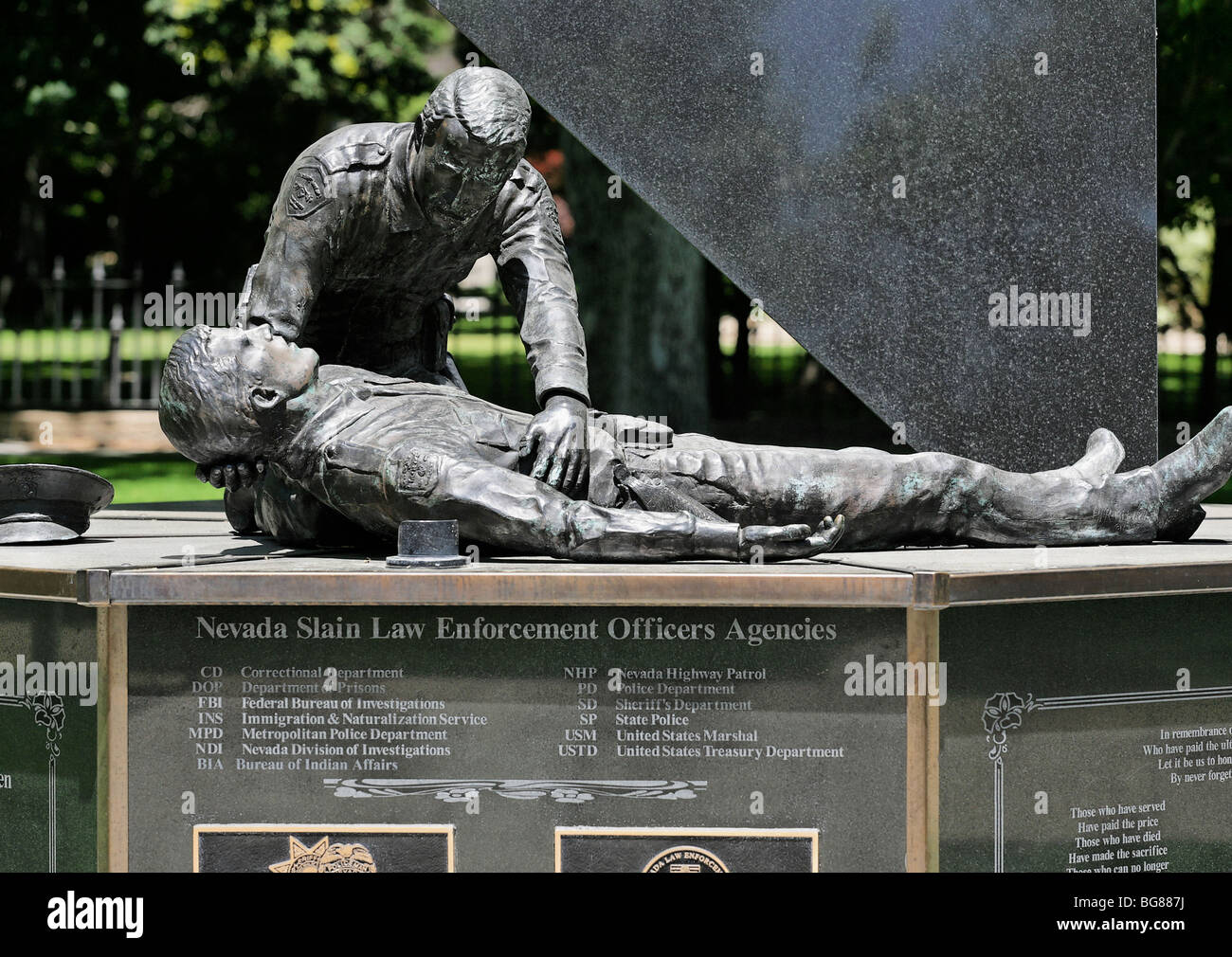 Nevada Law Enforcement Officers Memorial, Carson City, Nevada Stock ...