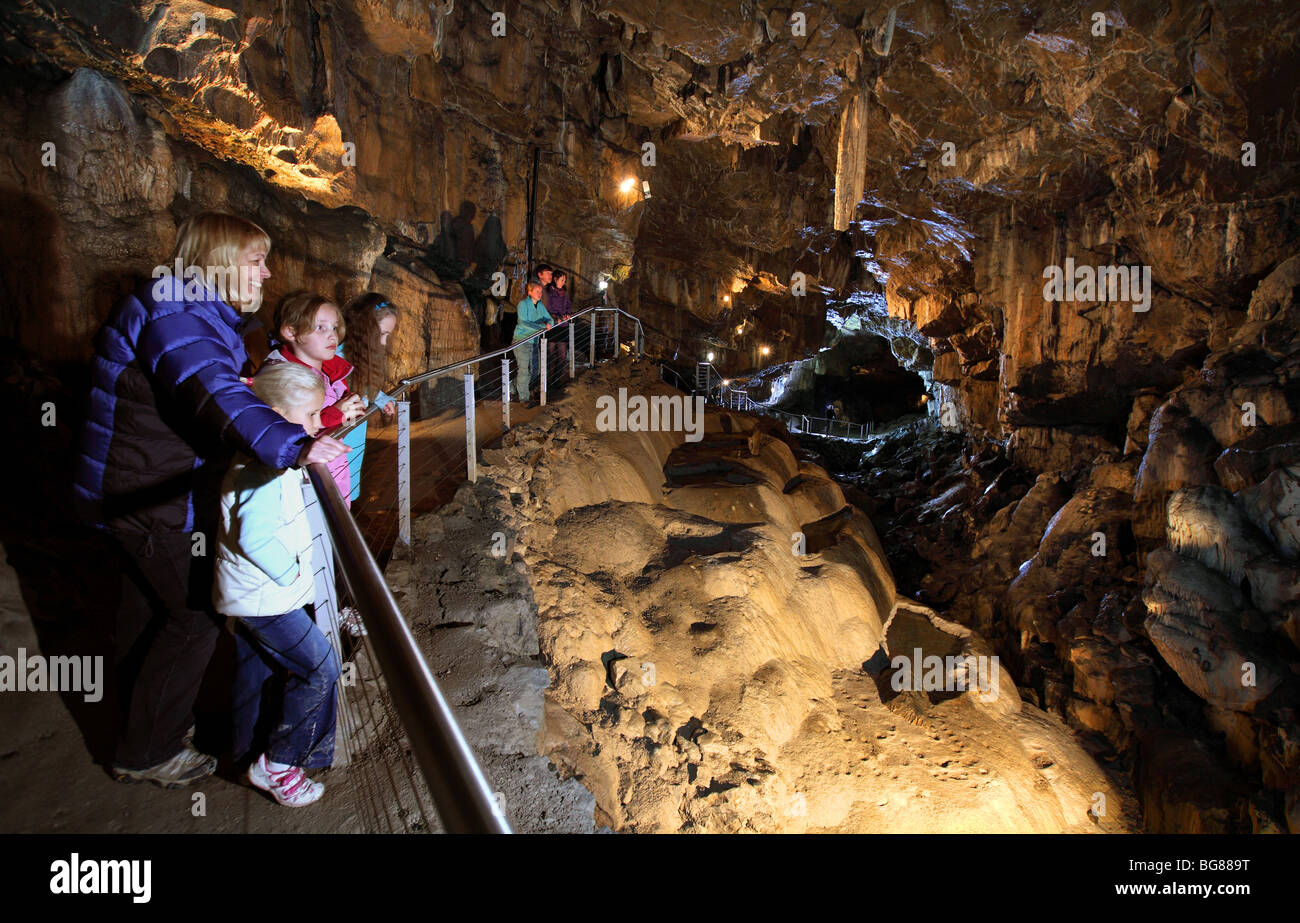 Underground environment inside Pooles Cavern in Buxton, Peak District ...