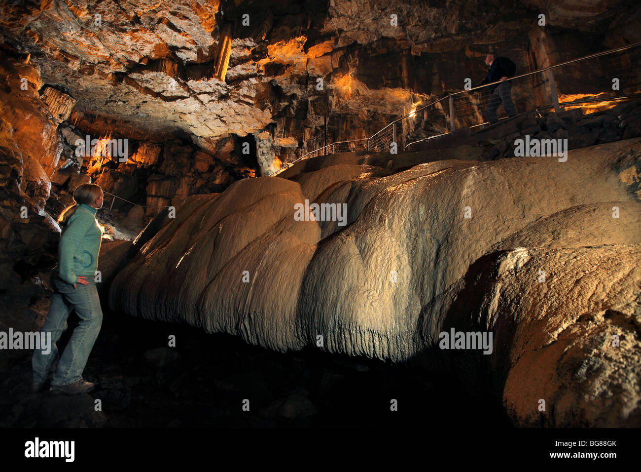 Underground environment inside Pooles Cavern in Buxton, Peak District ...