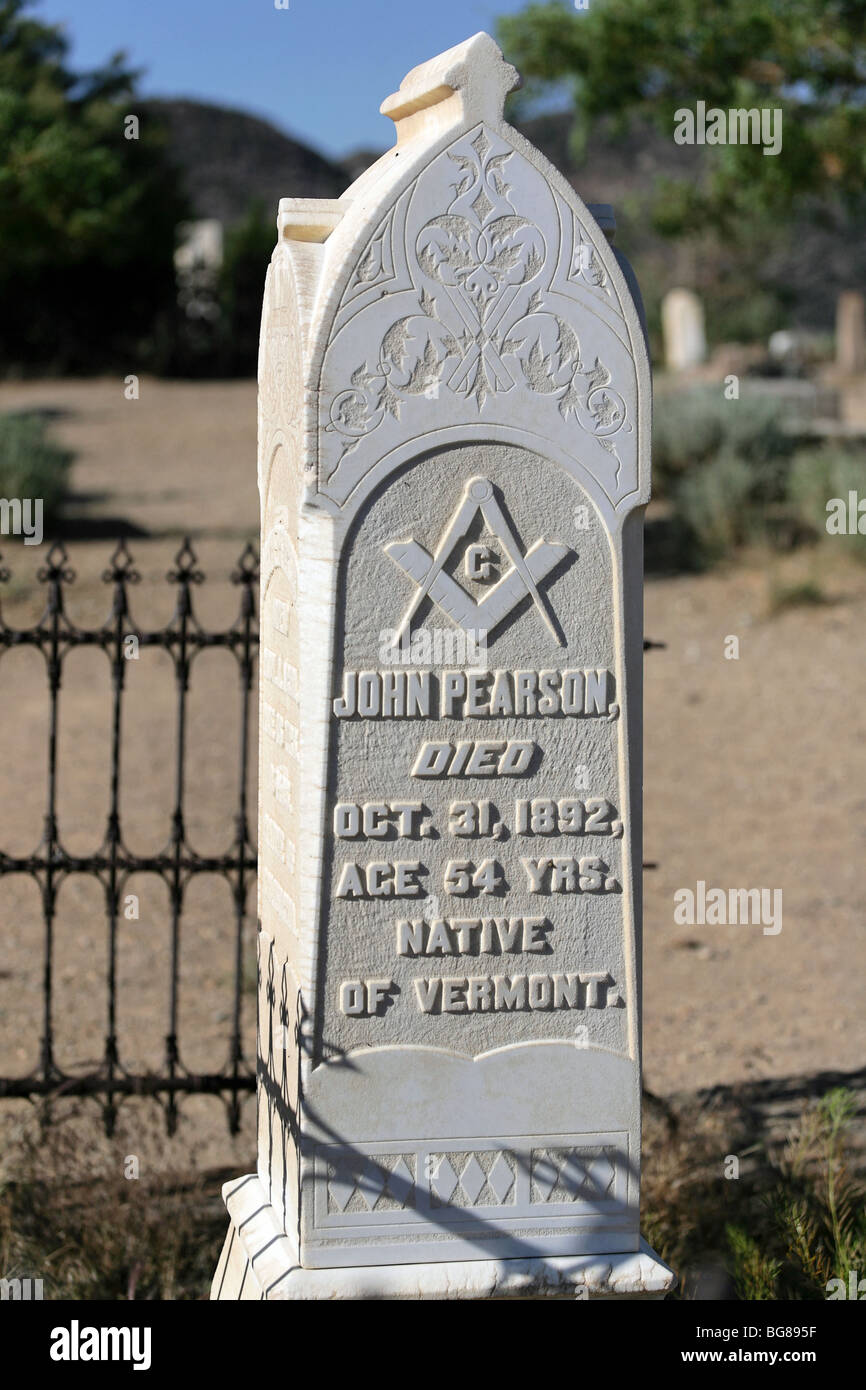 Tombstone at Silver Terrace Cemeteries, circa 1800s. Site at Virginia City, Nevada Stock Photo ...