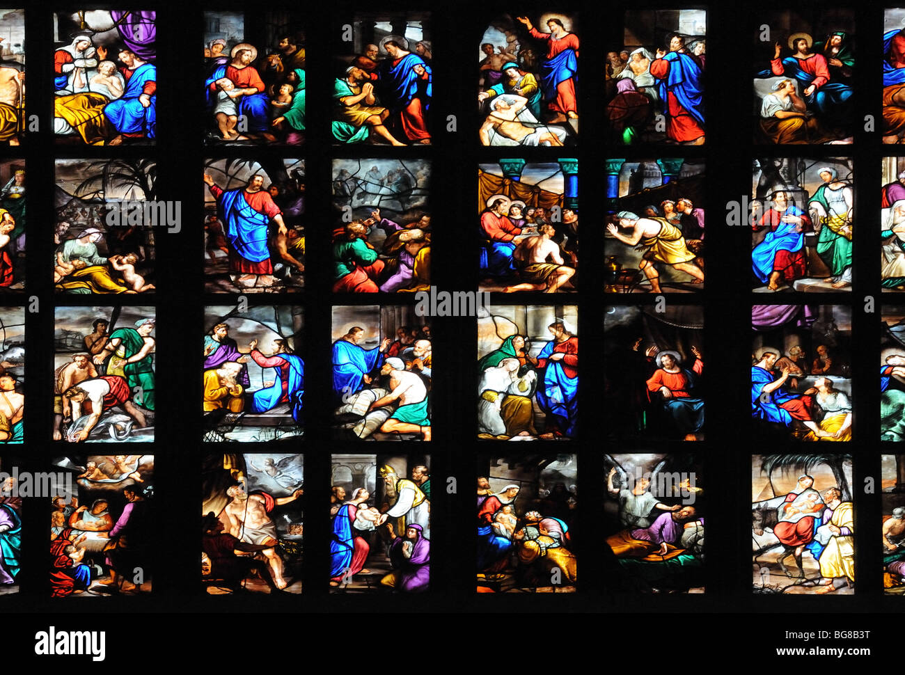 Detail of beautiful stained glass windows in il Duomo di Milano Milan ...