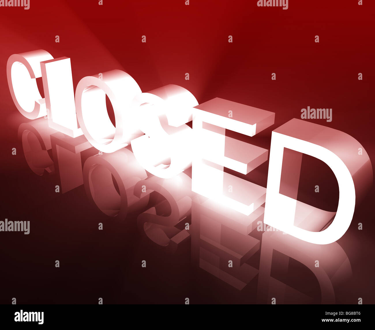 Glowing shining closed business sign symbol illustration background ...