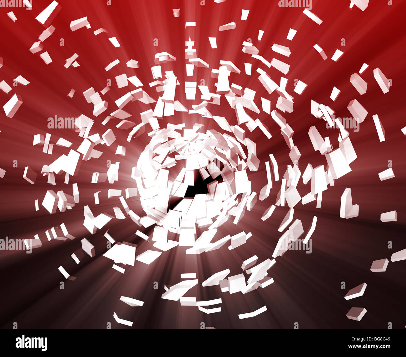 Abstract background illustration of shattered exploding geometric ...