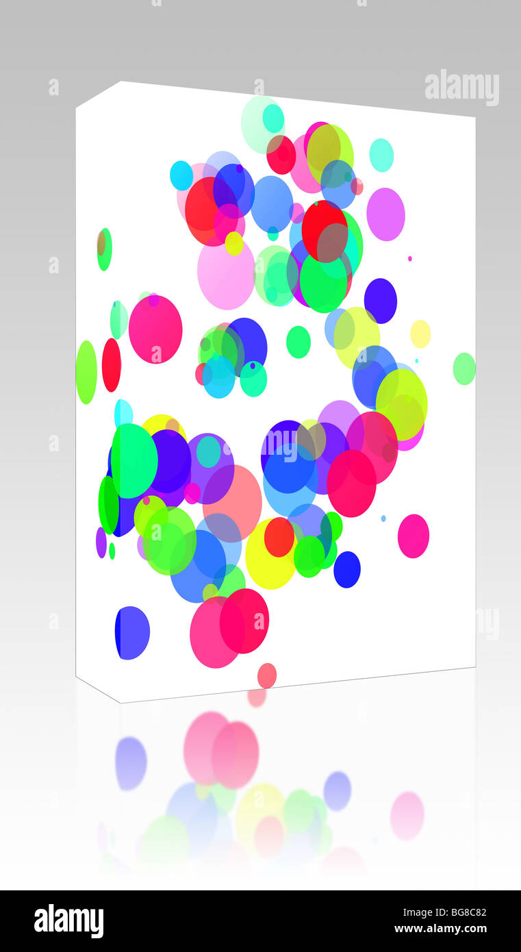 Software package box Abstract illustration of round floating bubbles ...