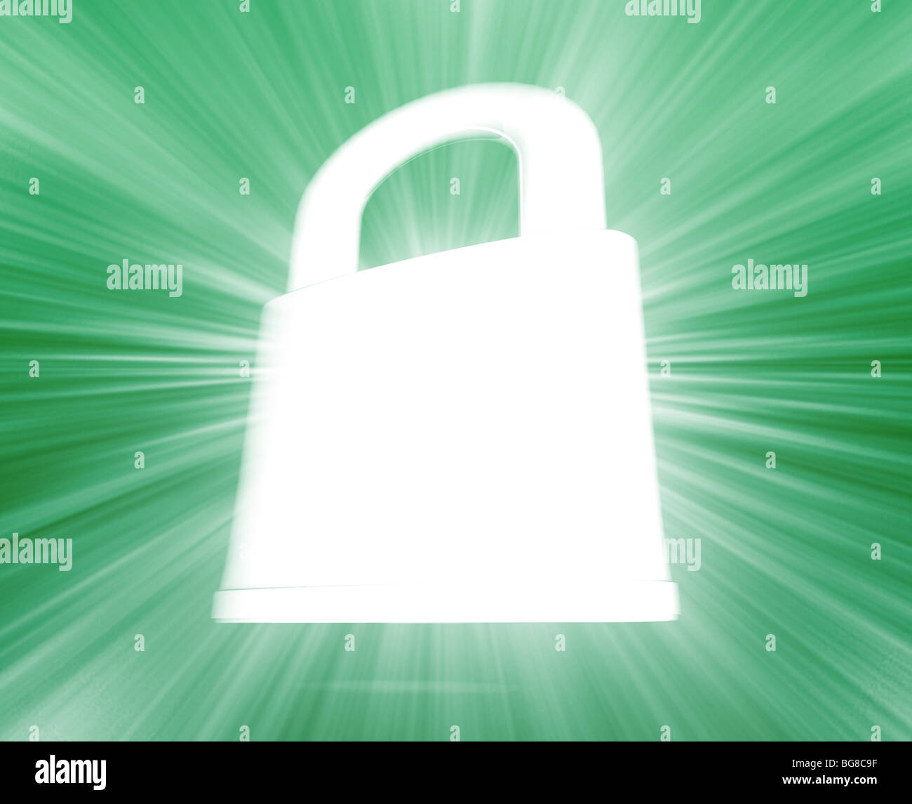 Security lock concept illustration glowing energy style Stock Photo - Alamy