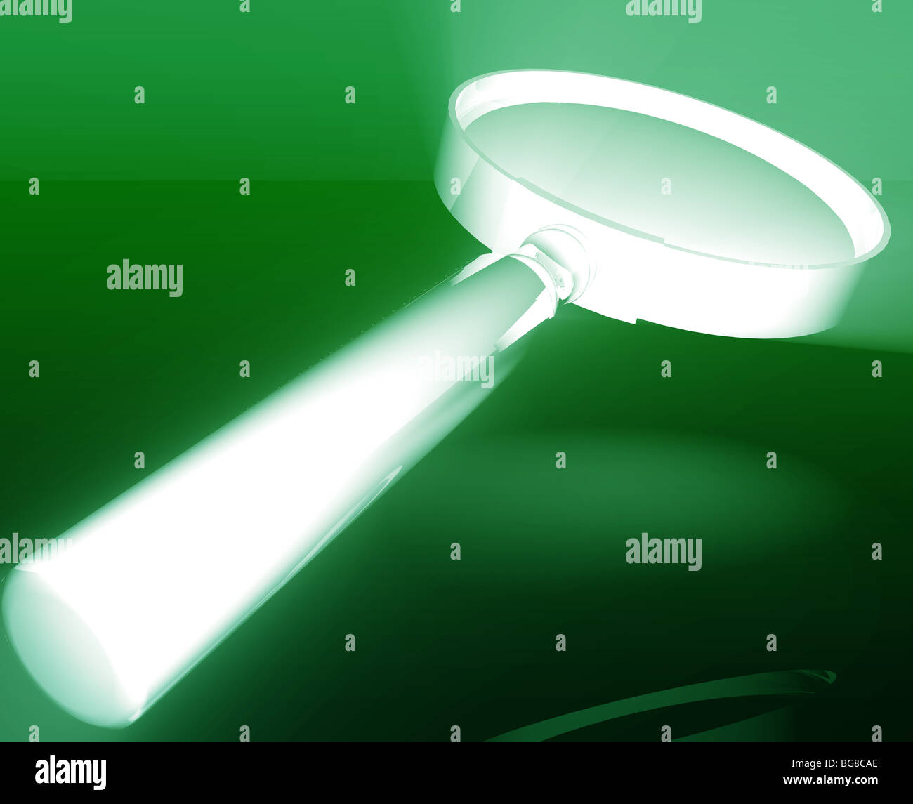 Magnifying glass search tool shiny glowing illustration Stock Photo - Alamy