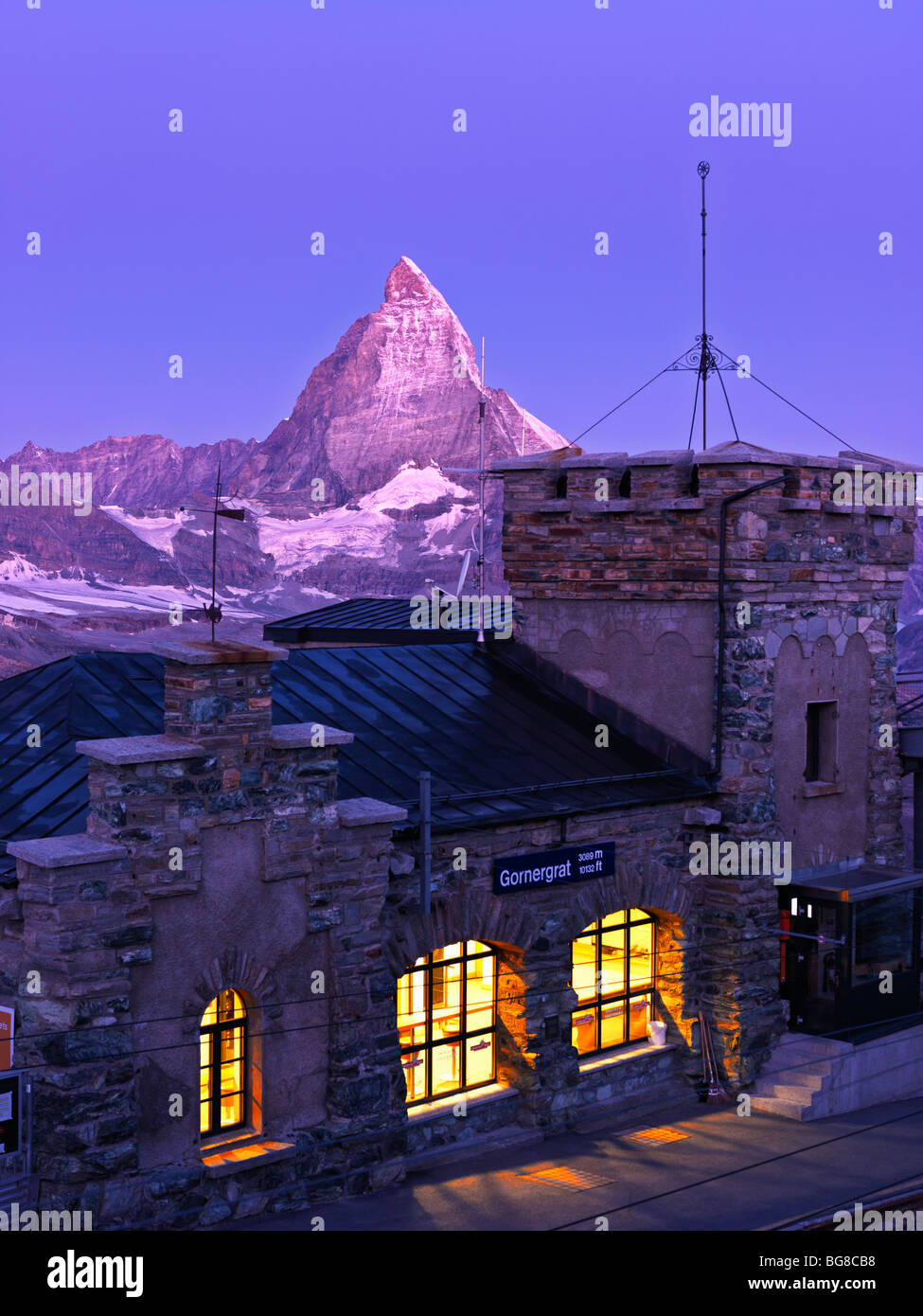 Zermatt railway station hi-res stock photography and images - Alamy