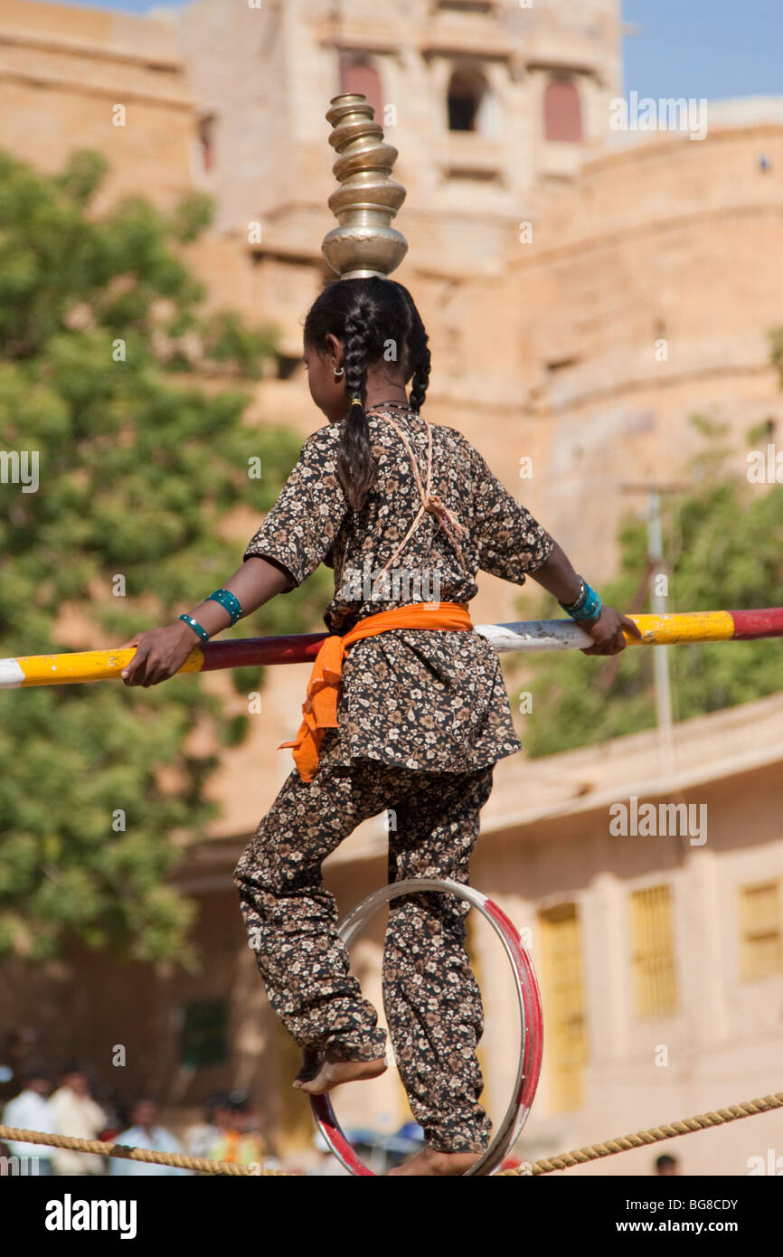 indian girl high wire act Stock Photo - Alamy