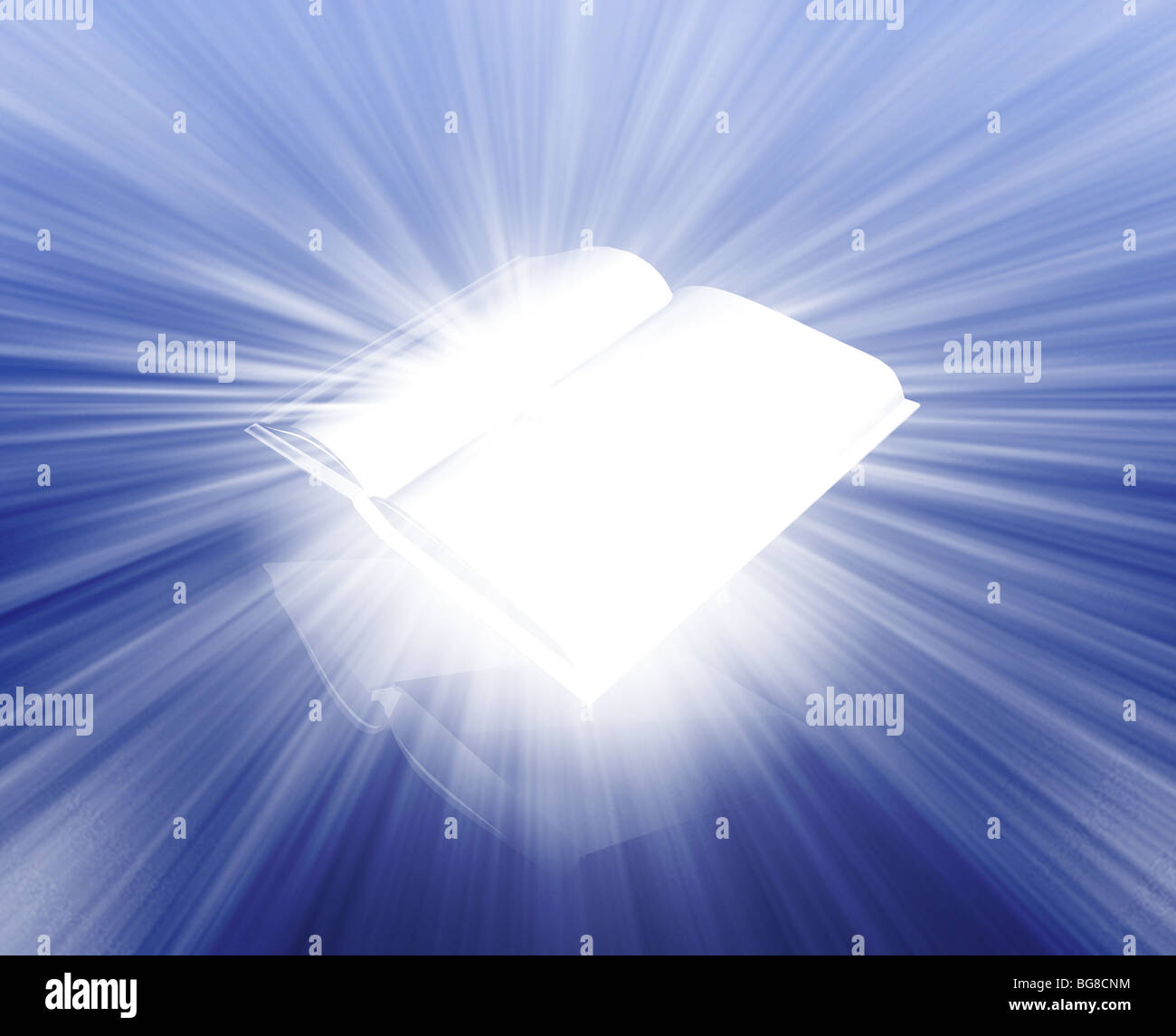 Open book learning education shiny glowing illustration Stock Photo - Alamy