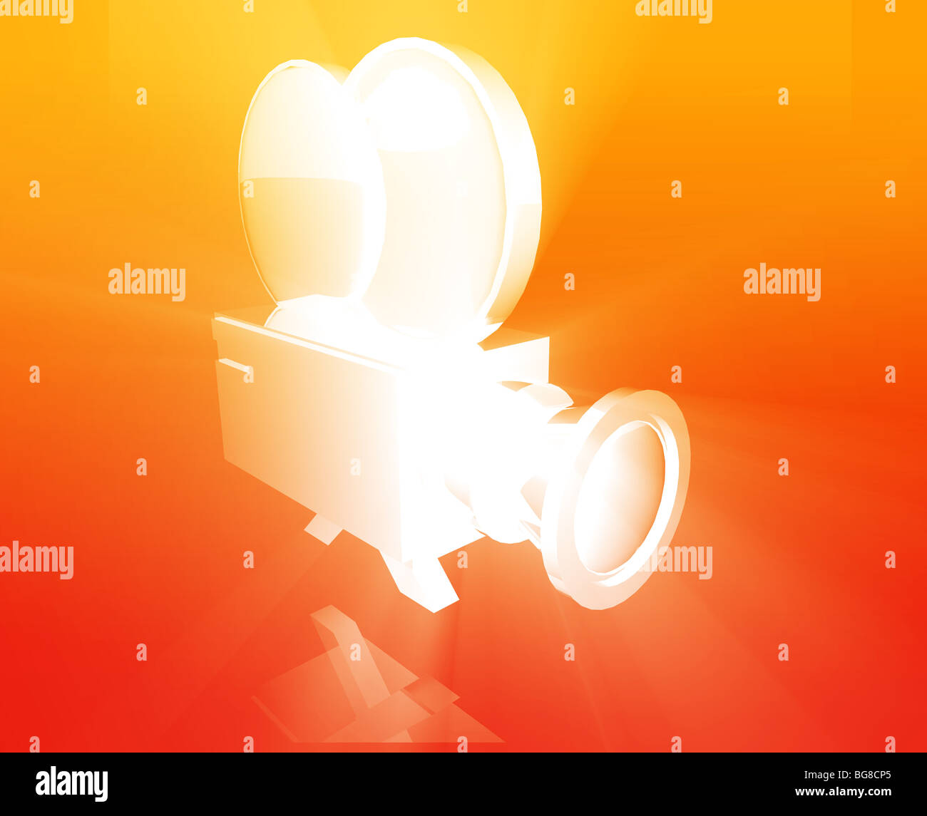 Old vintage film camera illustration shiny glowing concept Stock Photo ...