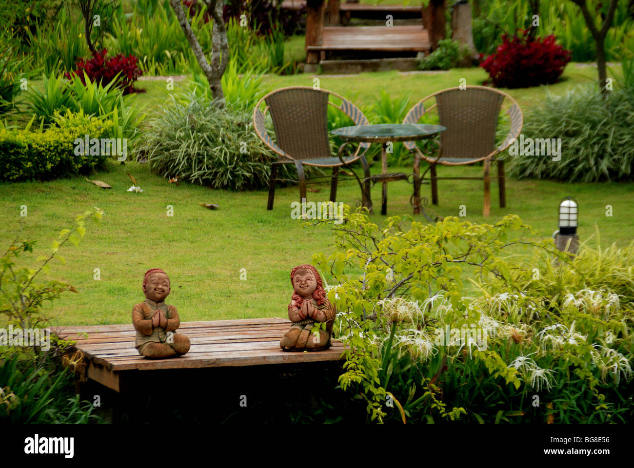 Typical Thai design garden area in North Thailand Stock Photo - Alamy
