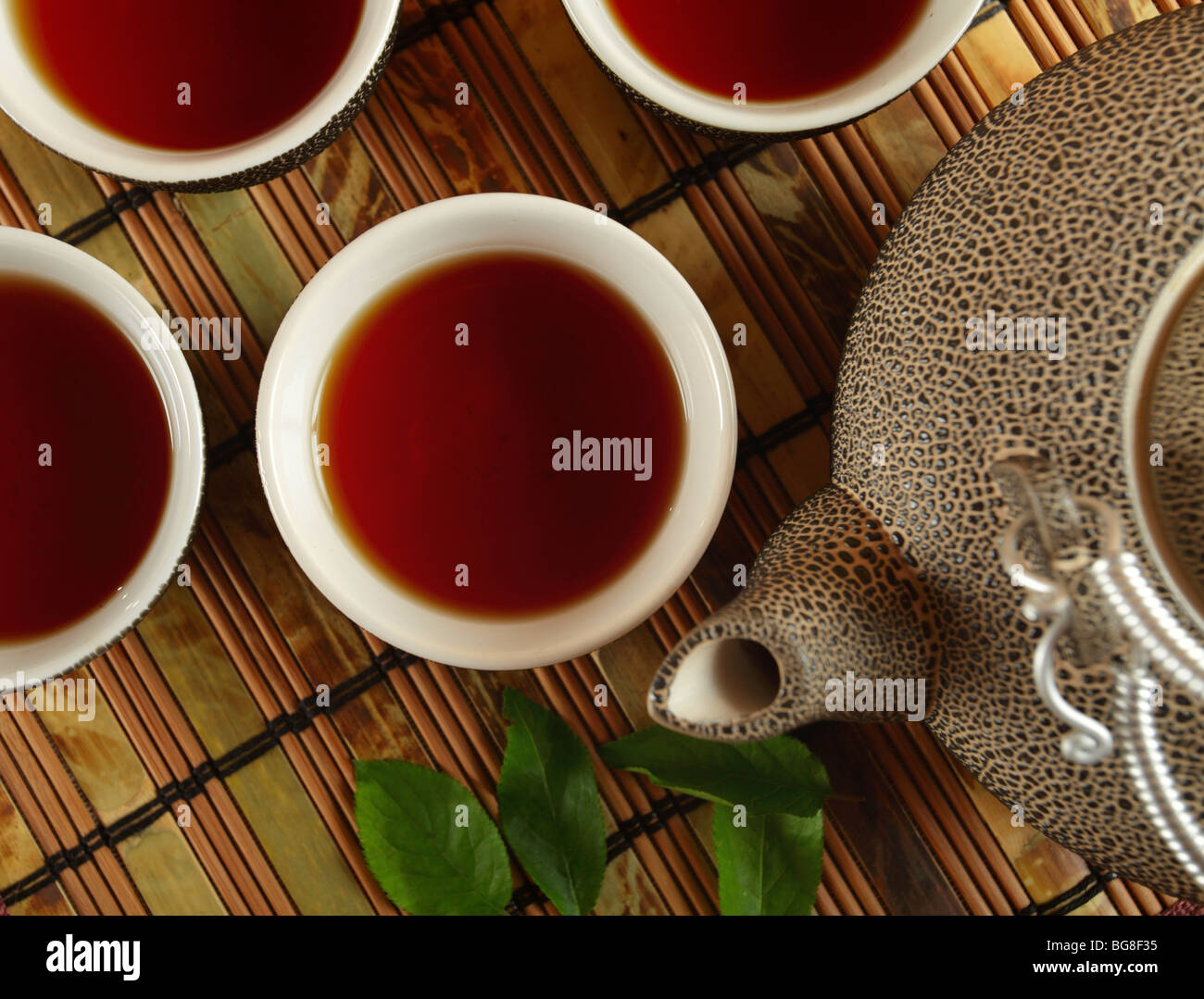 tea in traditional Japanese set Stock Photo - Alamy
