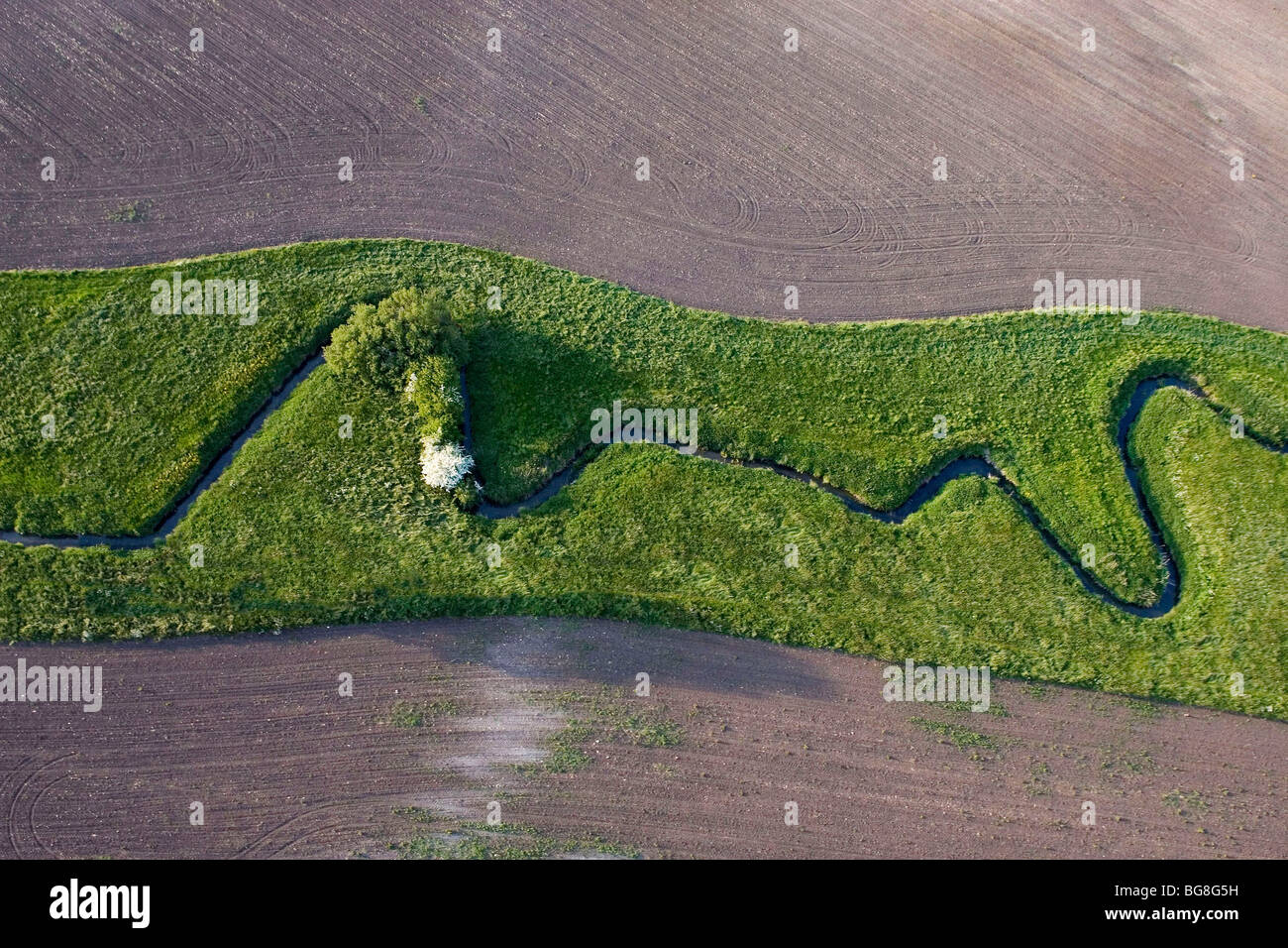 Aerial view over a stream Stock Photo - Alamy