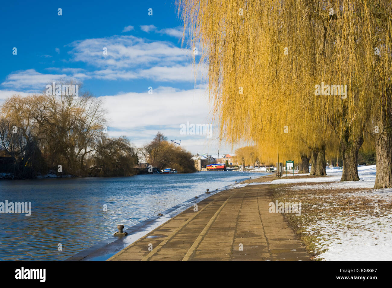 River Nene in central Peterborough after snow fall Stock Photo - Alamy