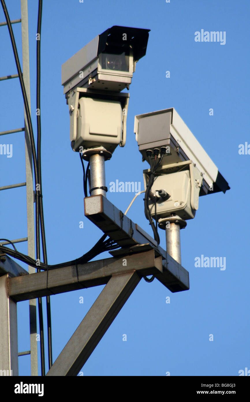 Video surveillance on a highway / motorway Stock Photo - Alamy