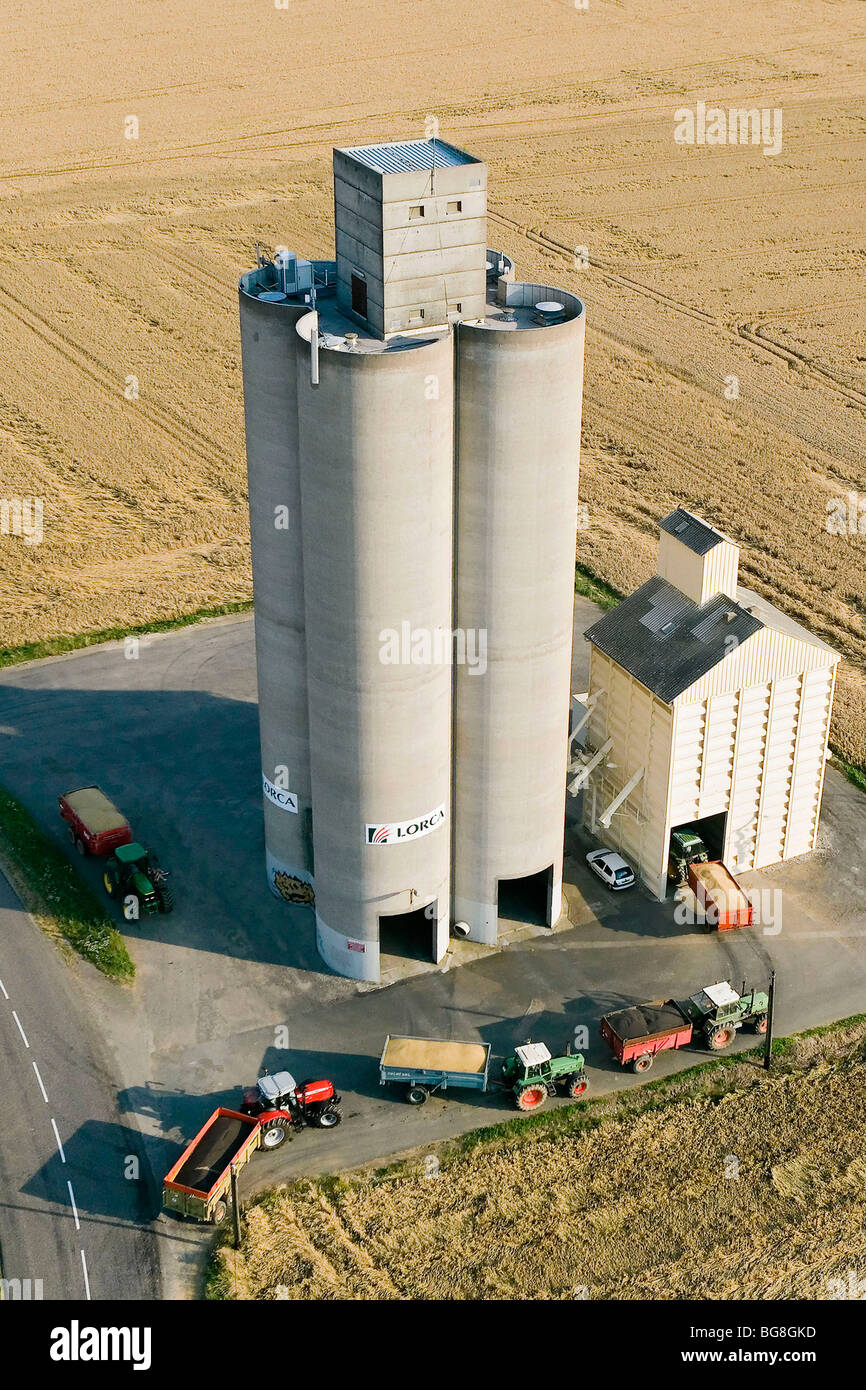 Aerial view over a grain silo Stock Photo - Alamy