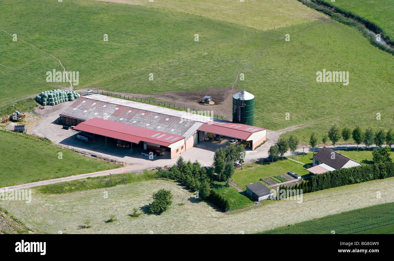 Aerial view over a farm Stock Photo - Alamy