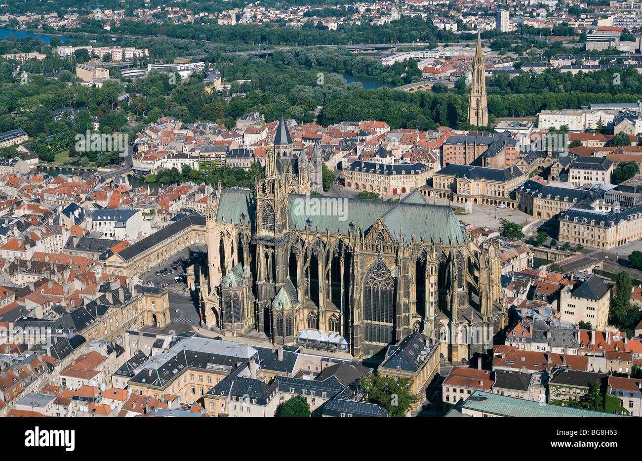 Aerial view over Metz (57 Stock Photo - Alamy