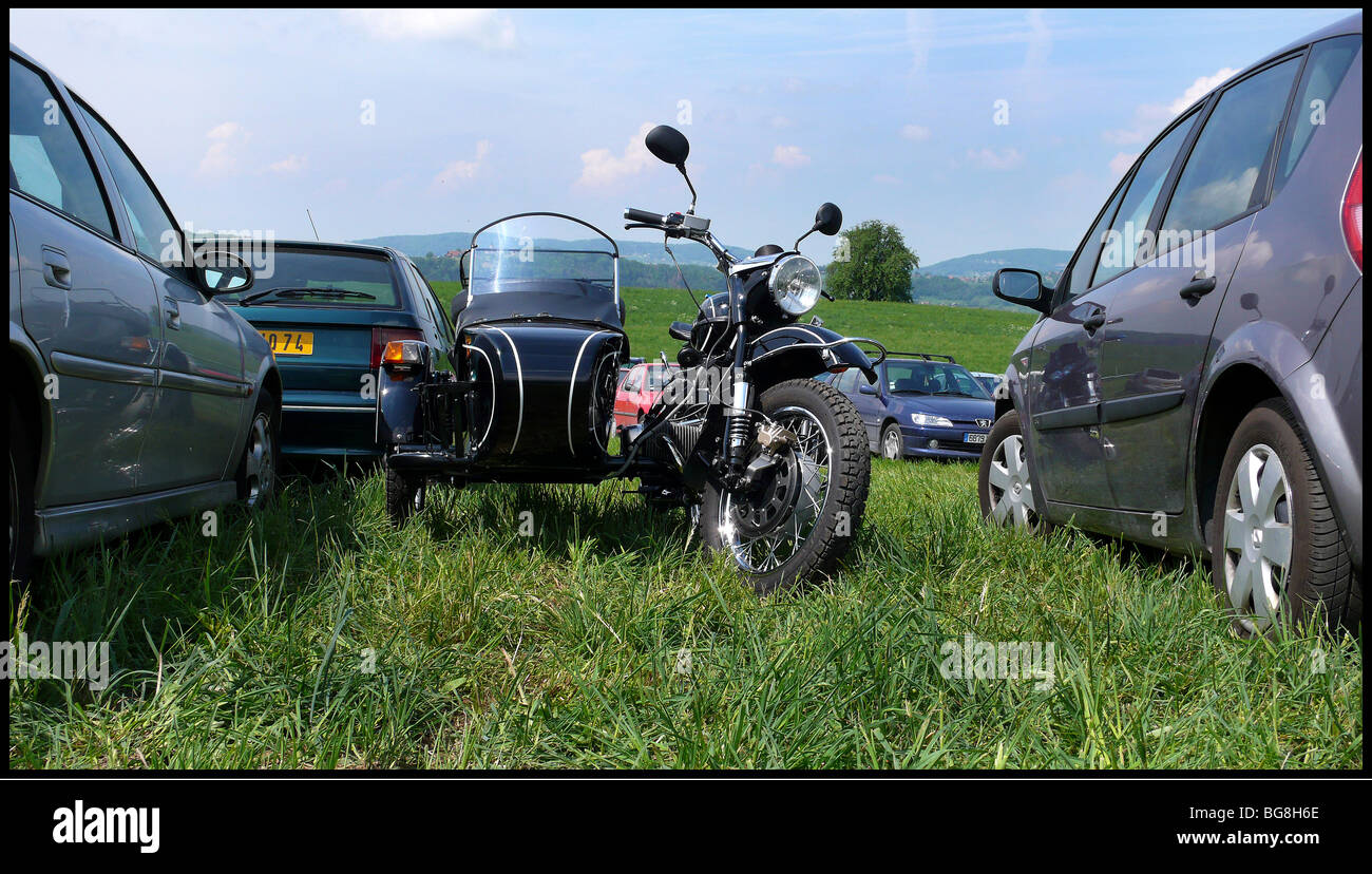 Side-car and cars Stock Photo - Alamy