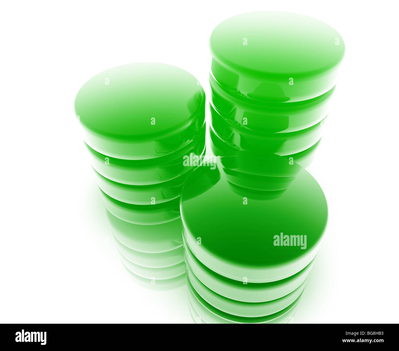 Database storage technology abstract illustration with 3d cylinders ...