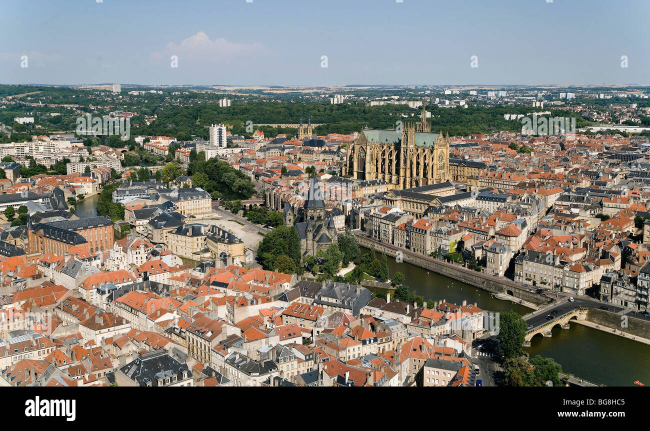 Aerial view over Metz (57 Stock Photo - Alamy