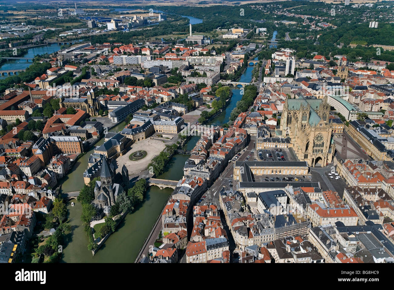 Aerial view over Metz (57 Stock Photo - Alamy
