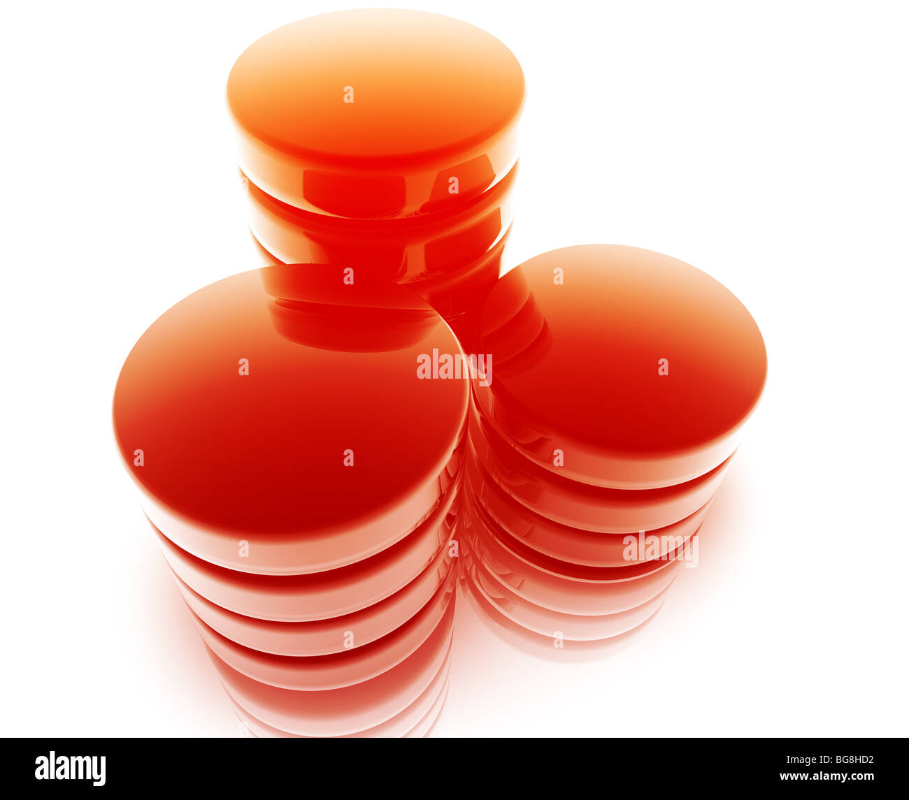 Database storage technology abstract illustration with 3d cylinders ...