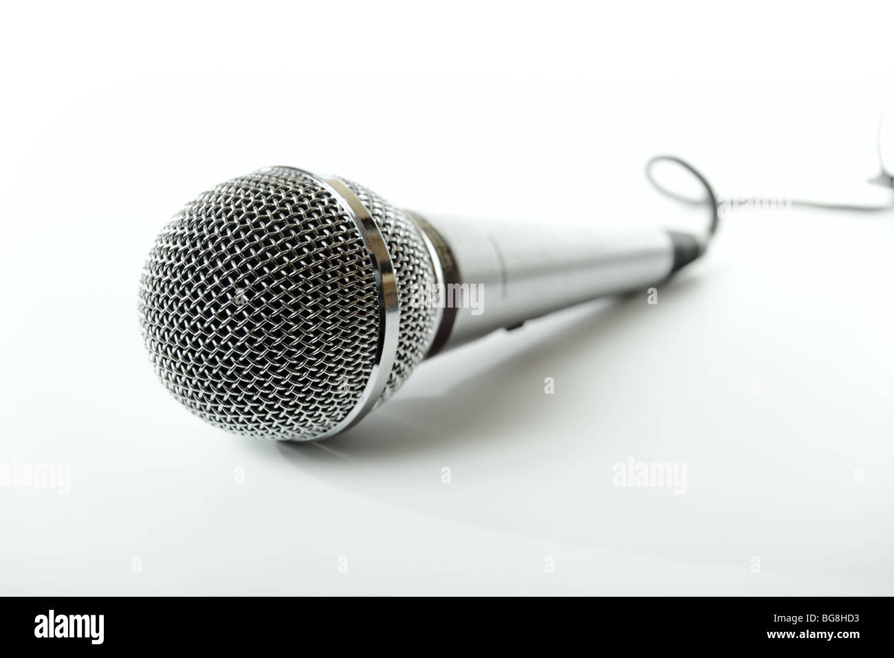 microphone on a white background Stock Photo - Alamy