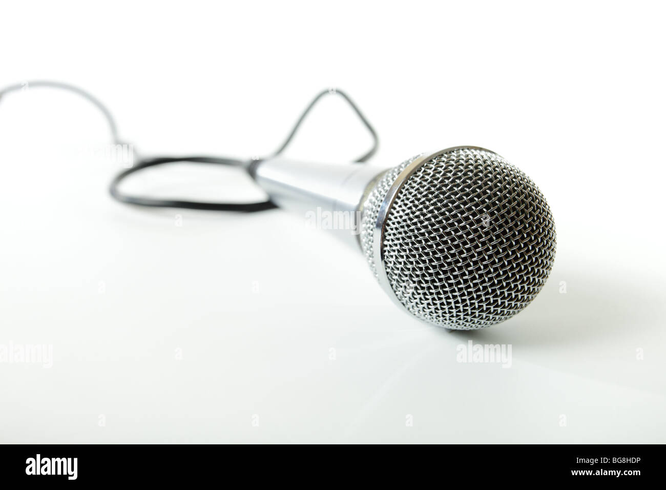microphone on a white background Stock Photo - Alamy