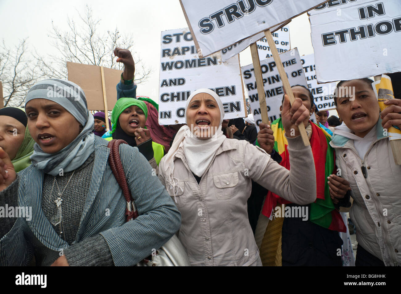 Black African women protest against killing and human rights abuses in ...