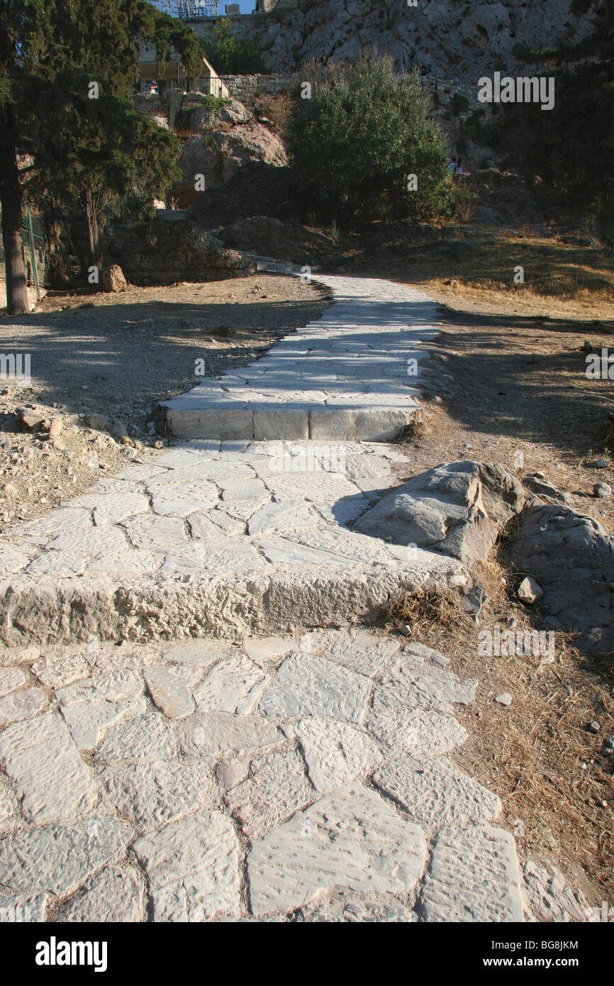 Paved road to climb Acropolis. Athens. Greece. Europe Stock Photo - Alamy