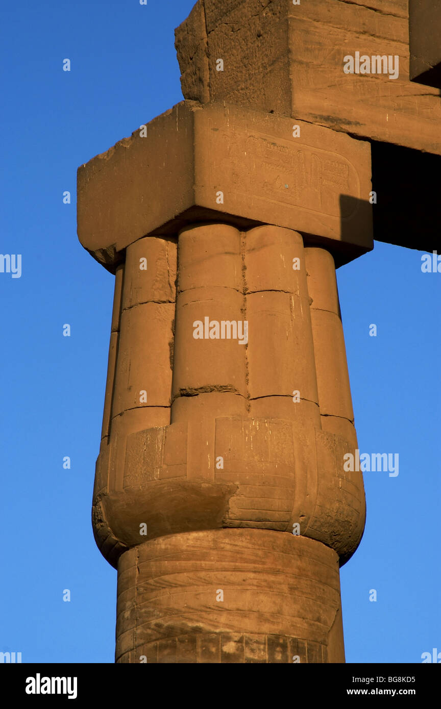 EGYPT. TEMPLE OF LUXOR. Fasciculatesd columns with papyrus capitals of ...