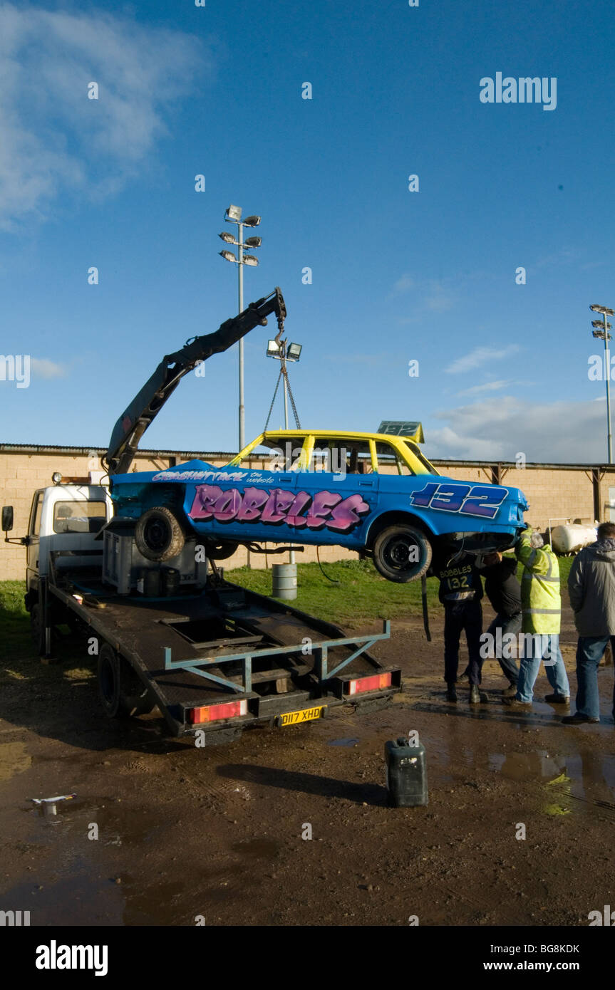 banger racing bangers races race stock car cars smashed up smashing ...