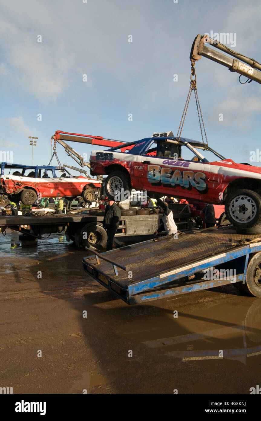 banger racing bangers races race stock car cars smashed up smashing ...