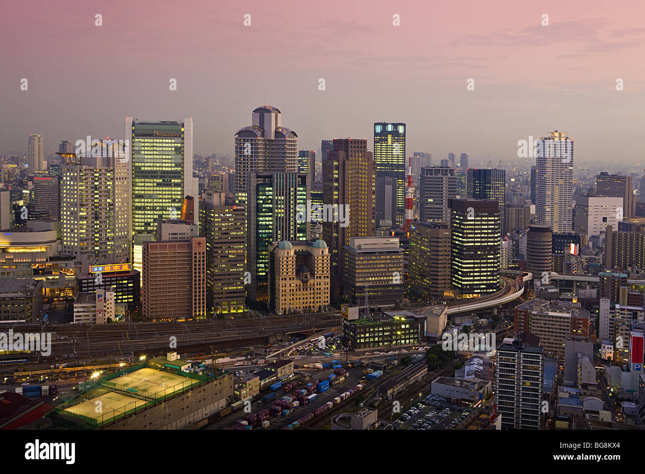 JAPAN. OSAKA. Night view of the Umeda neighborhood Stock Photo - Alamy
