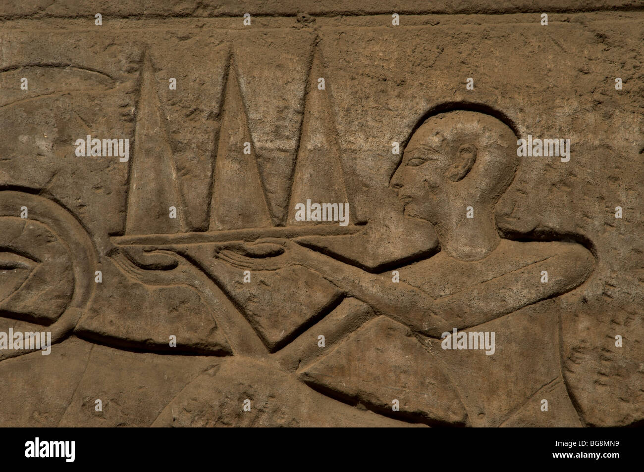 EGYPT. Relief of the religious procession of the great bulls. Priest ...