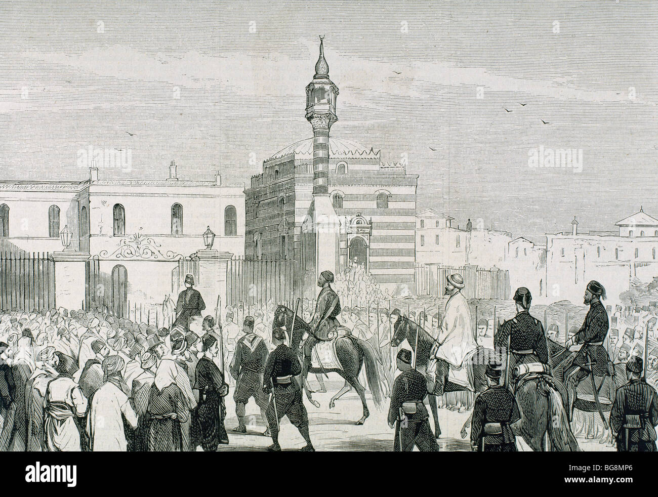 Ethem Pasha (1851-1909). Arrival of the new grand Vizier to the Sublime ...