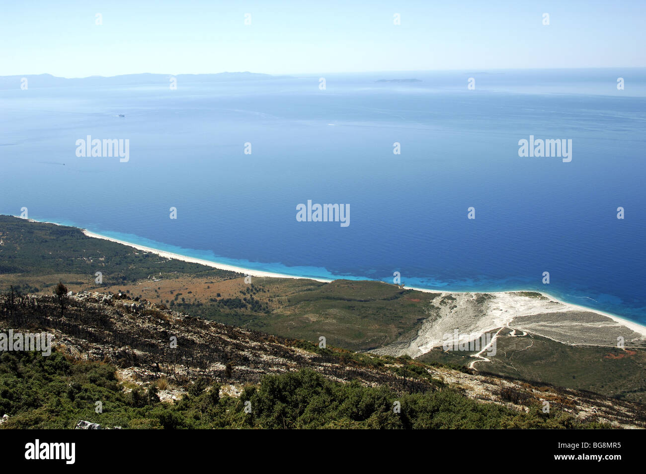 REPUBLIC OF ALBANIA. Drymades beach near Dh `rmiu on the Ionian coast ...