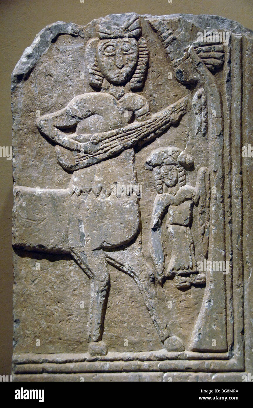 BYZANTINE ART. GREECE. Marble relief with mythological representation ...