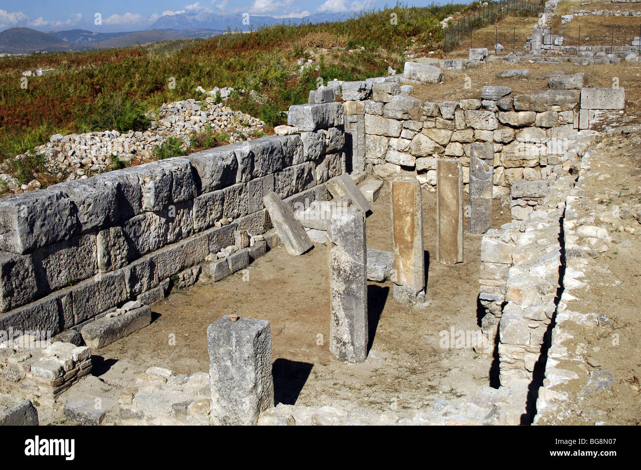 GREEK ART. REPUBLIC OF ALBANIA. Archeological site of BYLLIS, old city ...