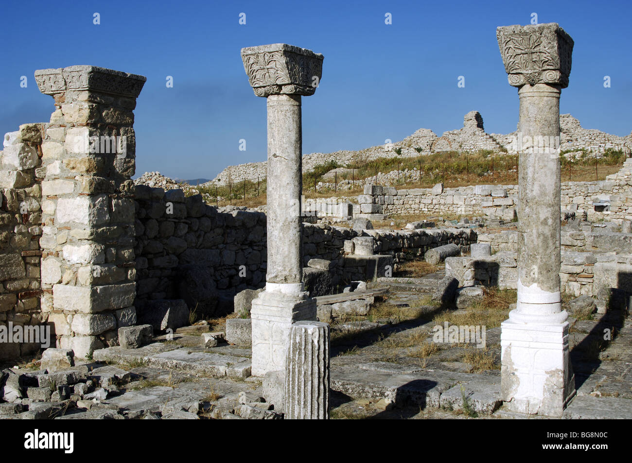 Byllis Archeological Site. Ruins of the cathedral. Albania Stock Photo ...